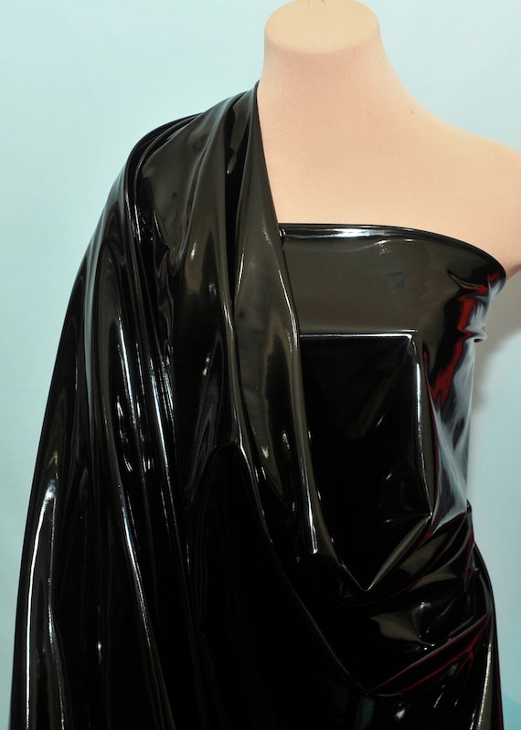 BLACK PU Coated Pleather 4 Way Stretch Fabric 58 - Etsy