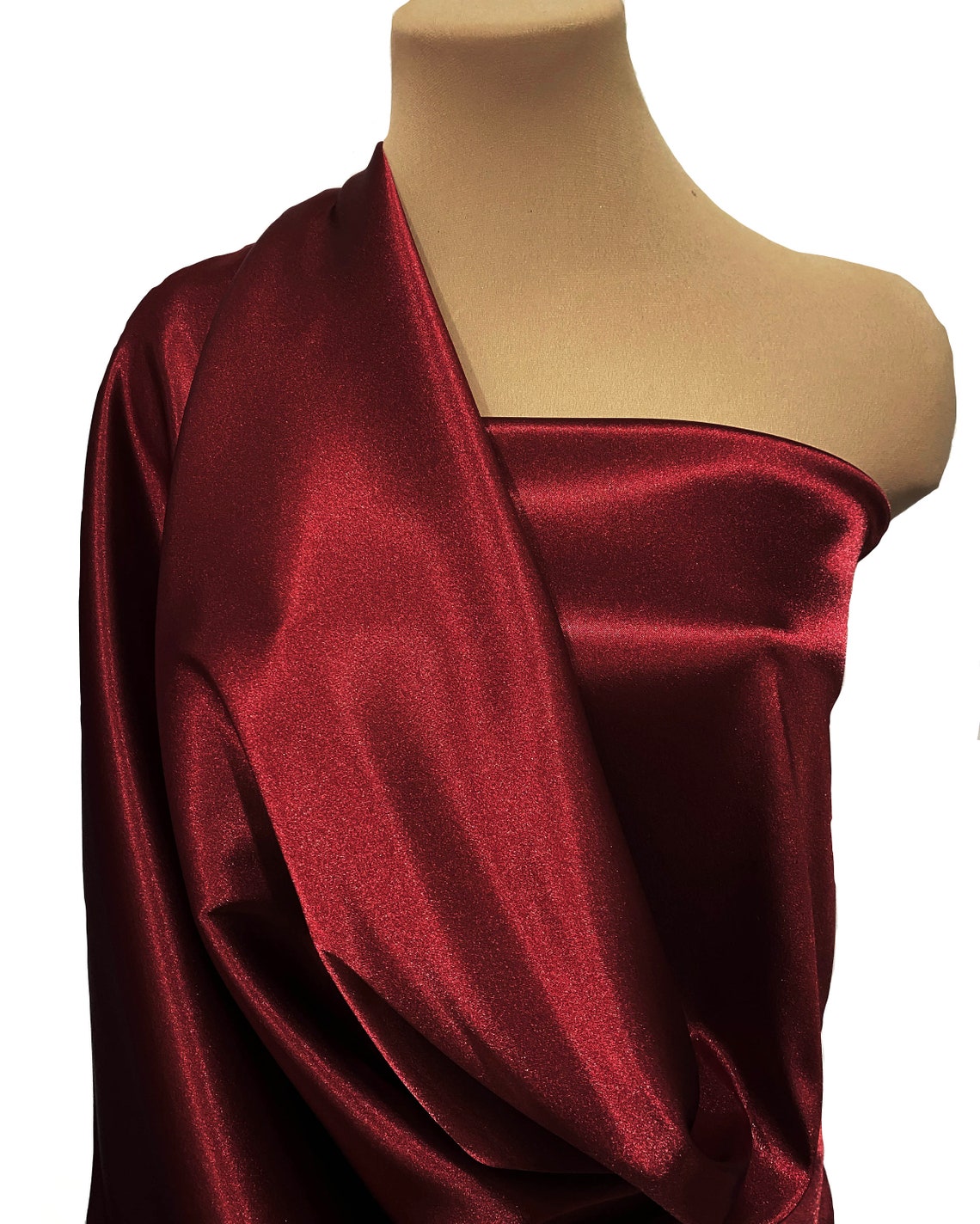 Stretch Satin Maroon/wine Fabric 52 Wide...bridal - Etsy