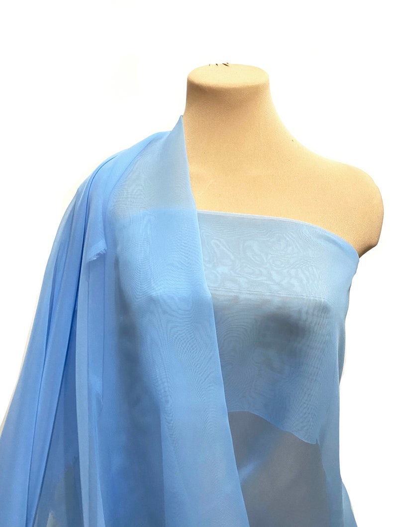 Aquamarine Chiffon Fabric 60" Wide Sold by the Yard.. Formal..pageant ...