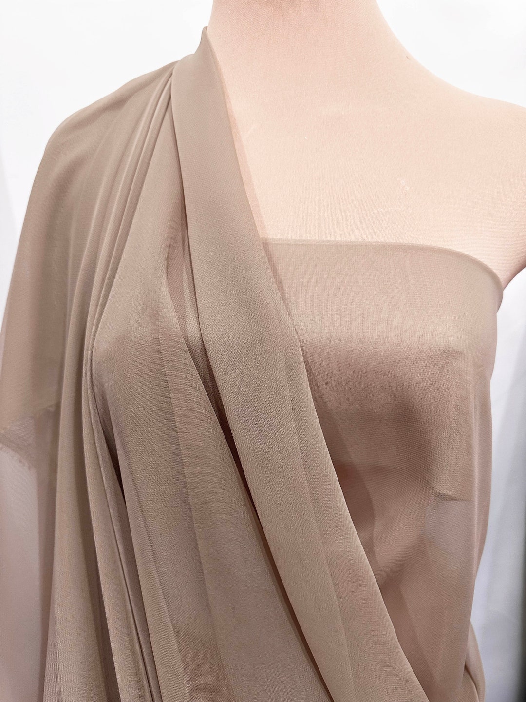 Swiss Coffee/tan Chiffon Fabric 60" Wide Sold by the Yard.. Formal ...