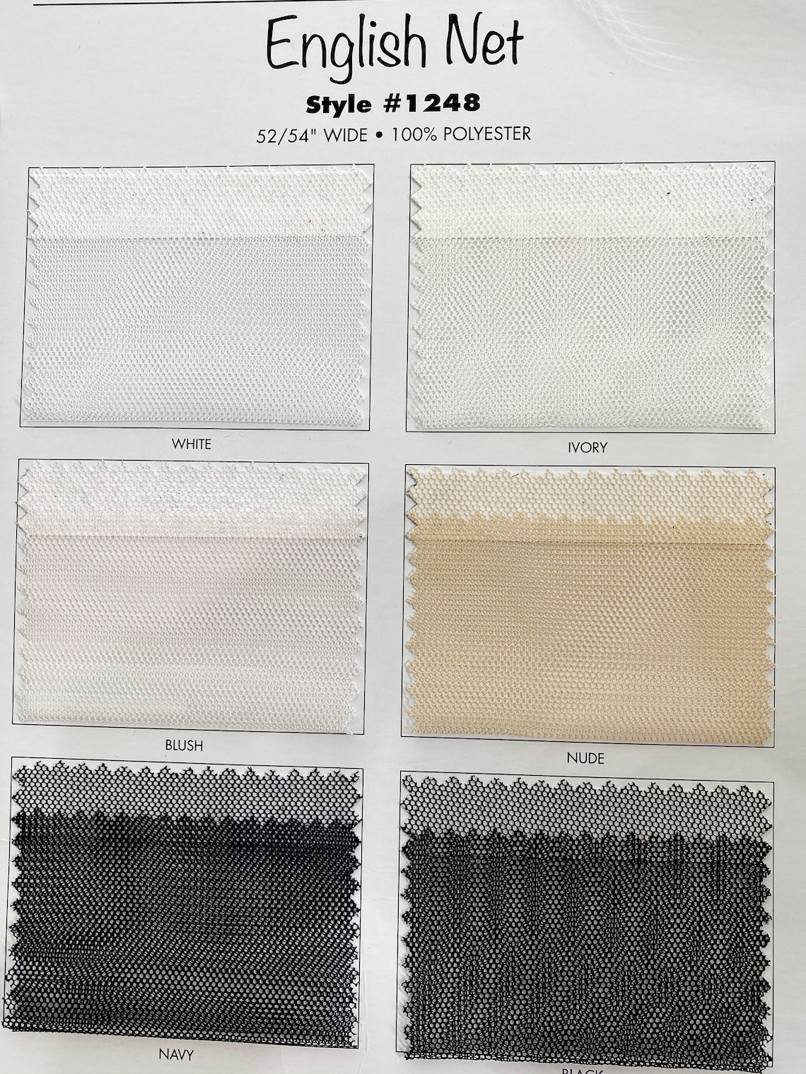 English Netting Fabric.. 54 Wide 100% Poly. Choice of Color .. - Etsy