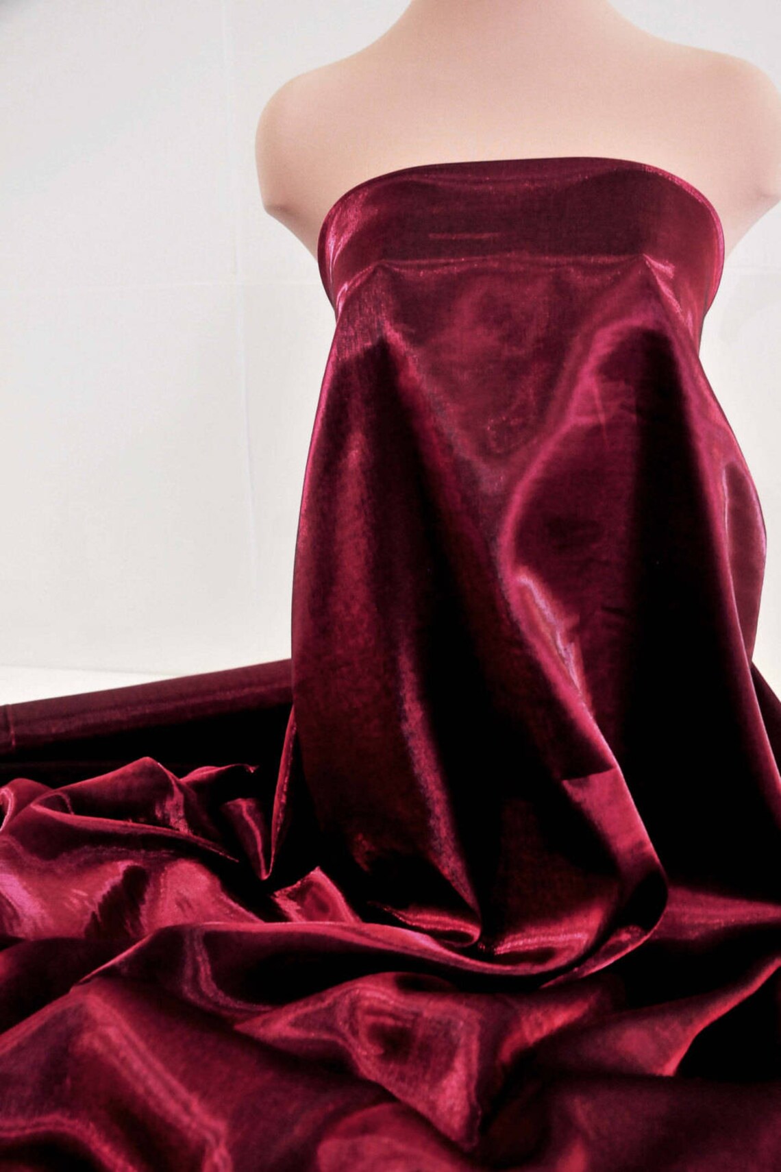 Shimmer Satin Fabric RED 1 YD Bridal Drapery. Formal - Etsy