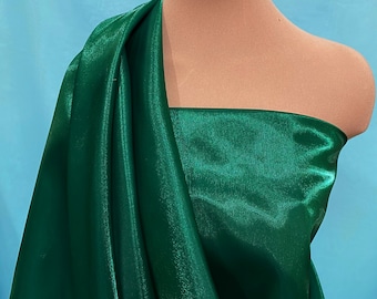 Emerald Green Fabric Bridal Satin Fabric Fabric by the - Etsy