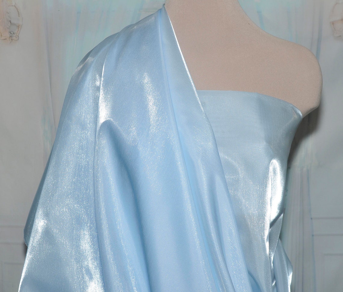 Sparkle Satin Light Blue Semi Sheer 45 Wide. Fabric - Etsy