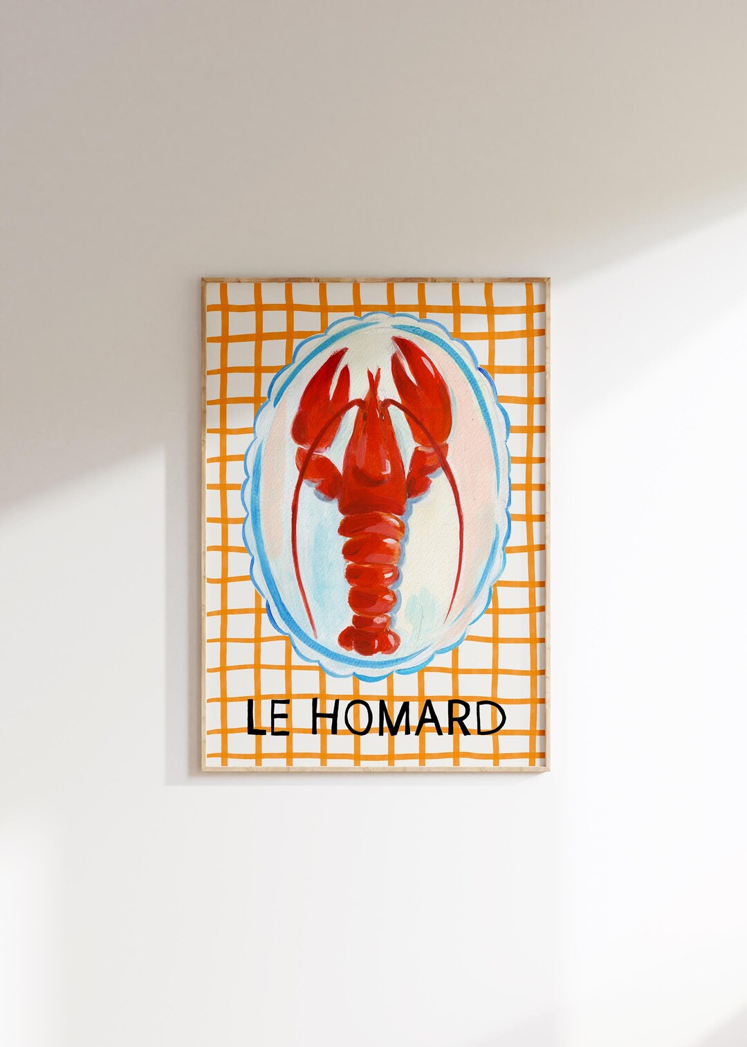 Le Homard Art Print, Lobster Art Print, Lobster Wall Art, Kitchen Art ...