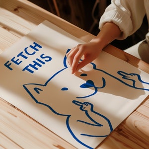 Fetch This Dog Art Print, Fetch This Poster, Trendy Wall Art, Y2k Room ...