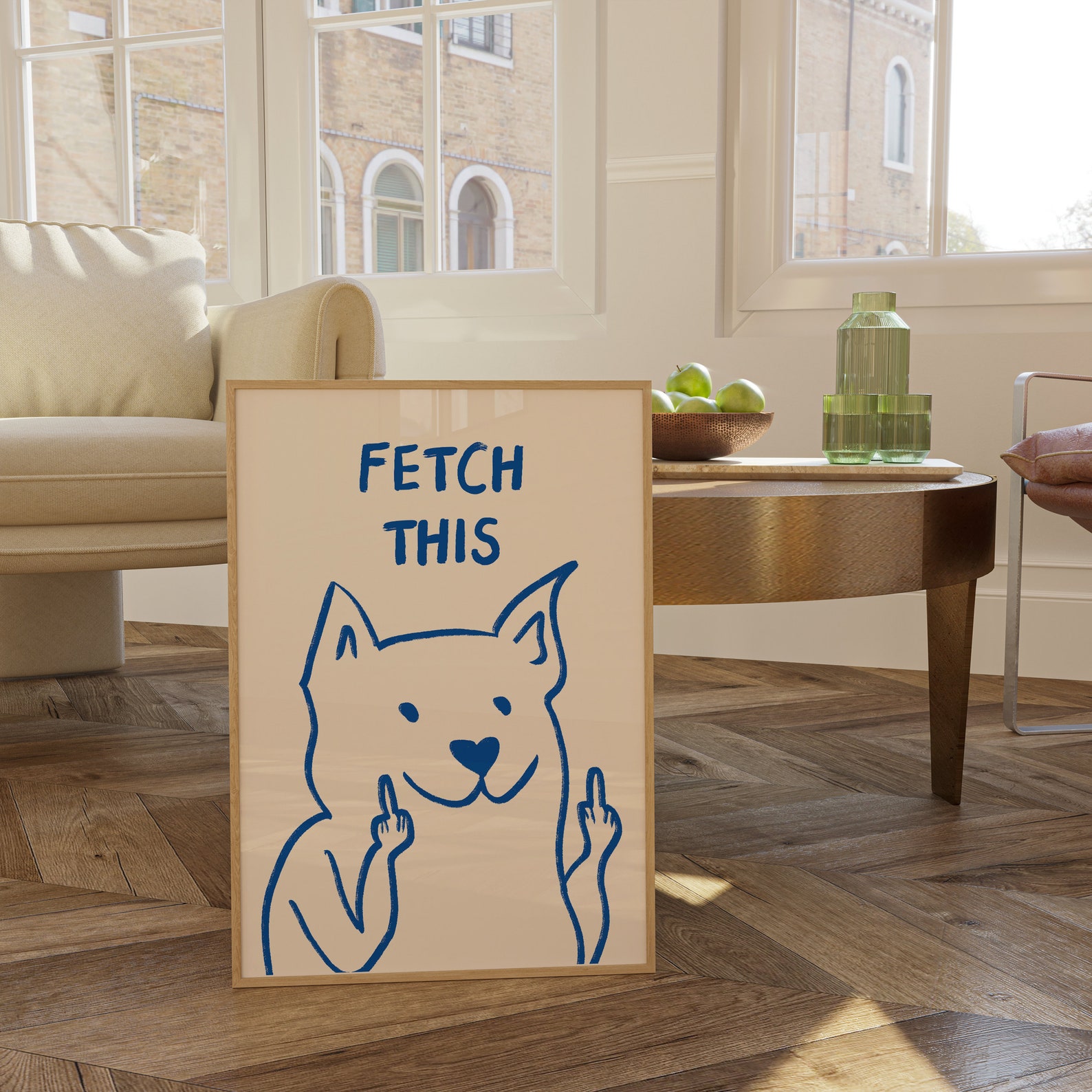 Fetch This Dog Art Print, Fetch This Poster, Trendy Wall Art, Y2k Room ...