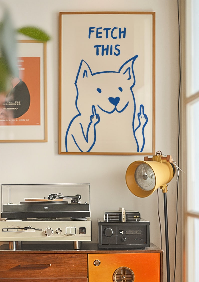 Fetch This Dog Art Print, Fetch This Poster, Trendy Wall Art, Y2k Room ...