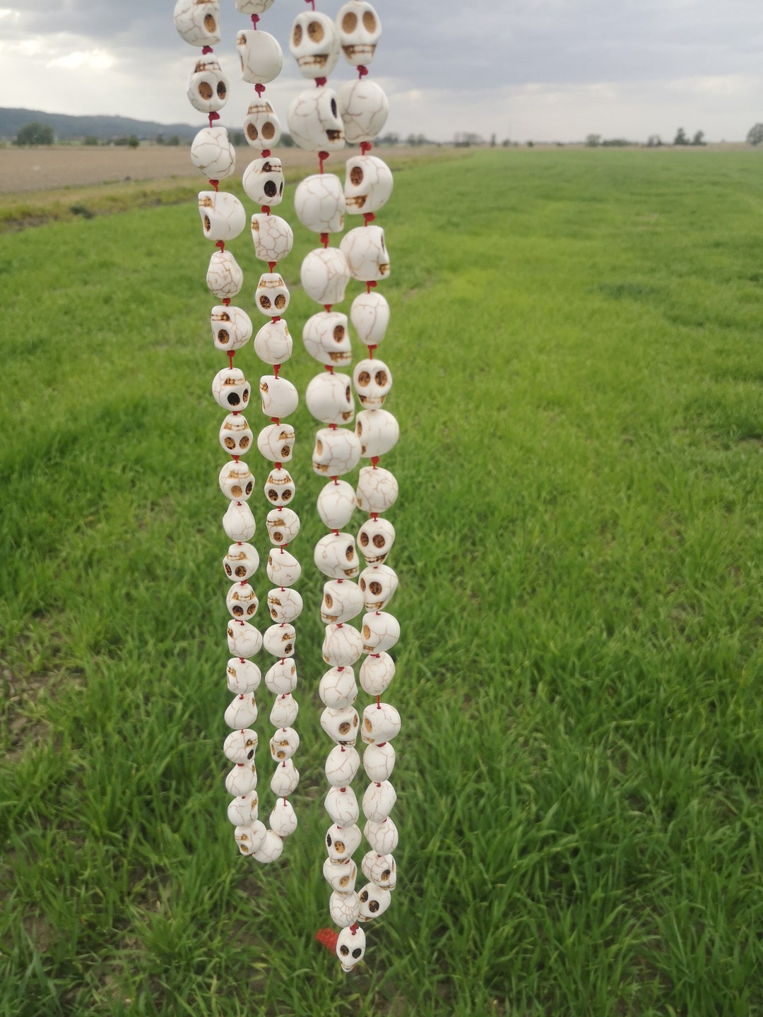 Kali Mala, Big Skull Beads, Skull Mala, Munda Mala, White Turqouise - Etsy