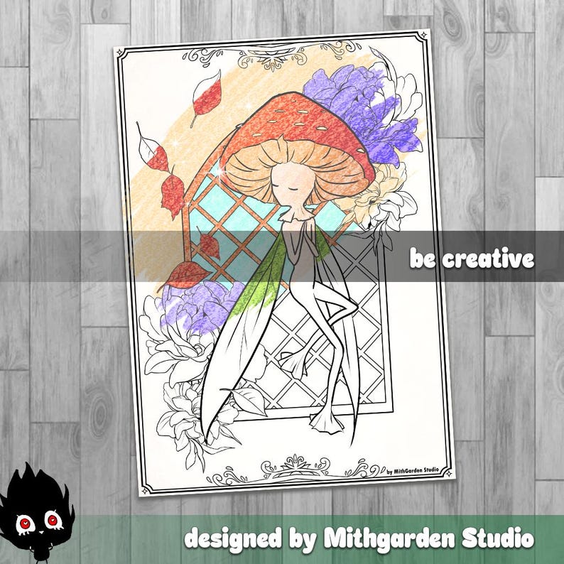 Magical Fungie: 4 Enchanted Mushroom Fairies Colouring Pages ...