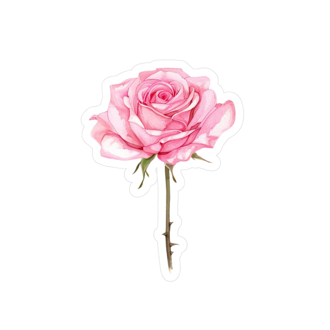 PINK ROSE Sticker, Vinyl Sticker, Gift for Him or Her - Etsy