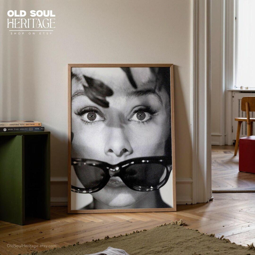 Glamorous Black and White Fashion Poster Print, Stylish Close up Woman ...