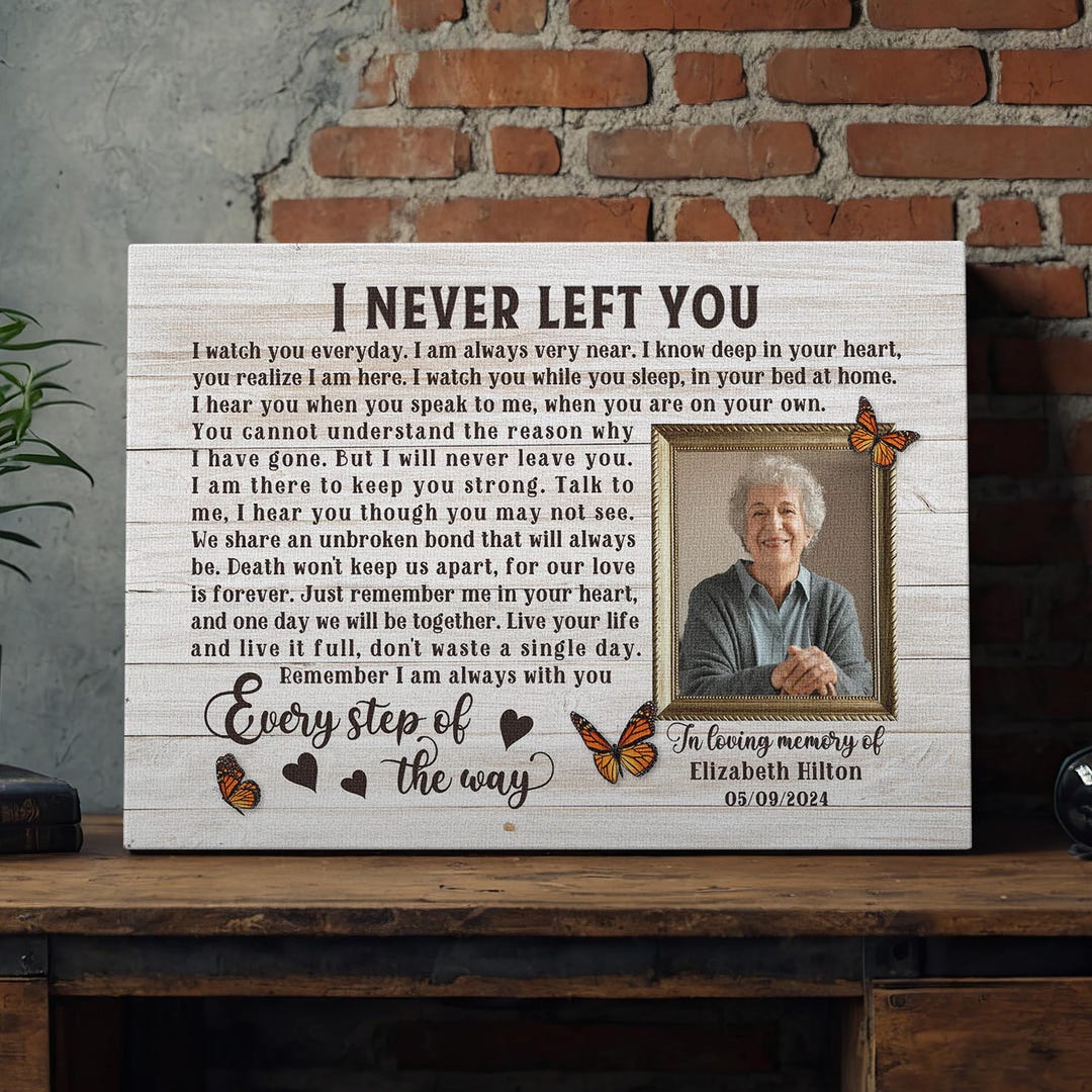 Personalized Memorial Plaque With Poem, Custom Photo & Name Keepsake ...