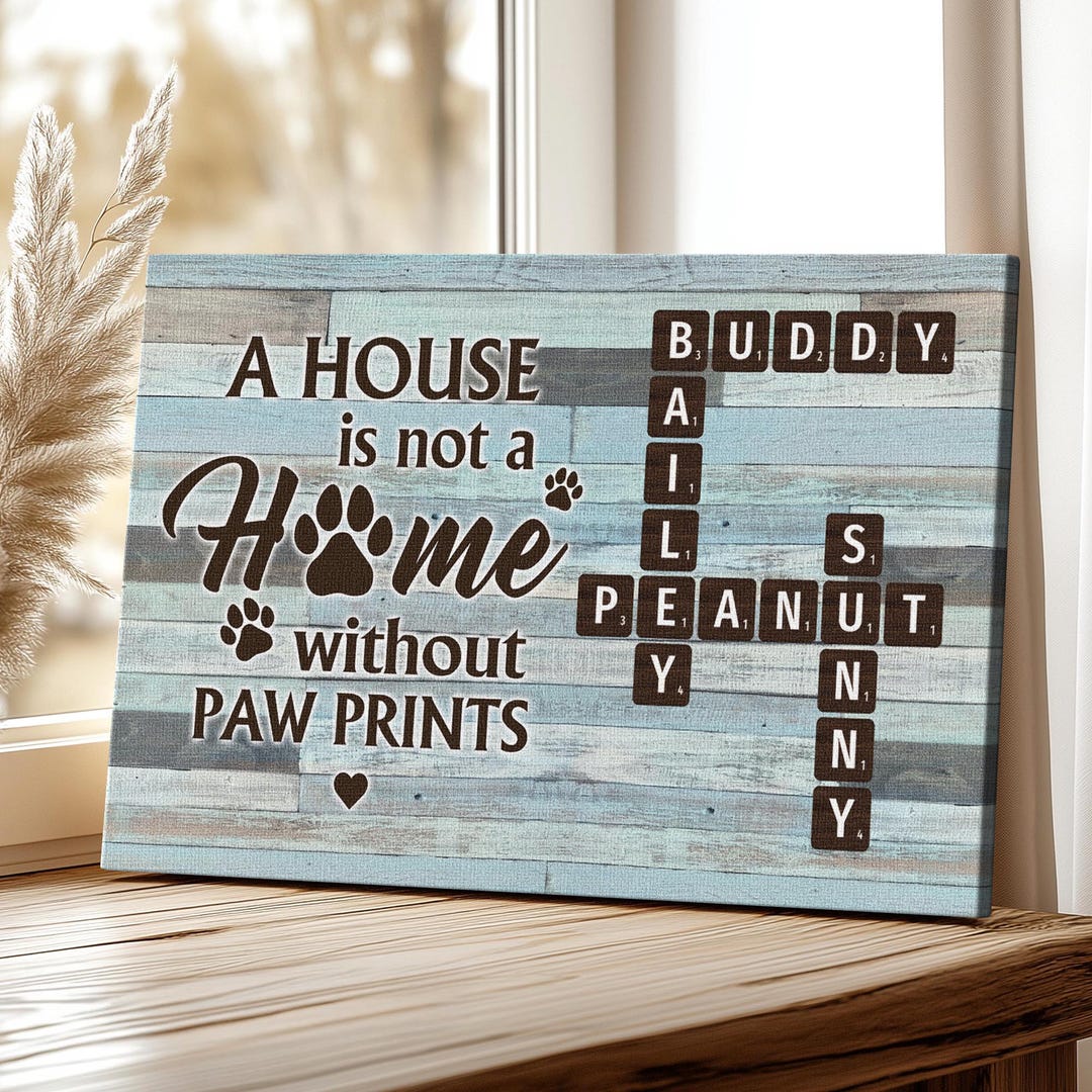 Personalized Pet Name Crossword Puzzle Canvas, Custom Name Pet Canvas ...