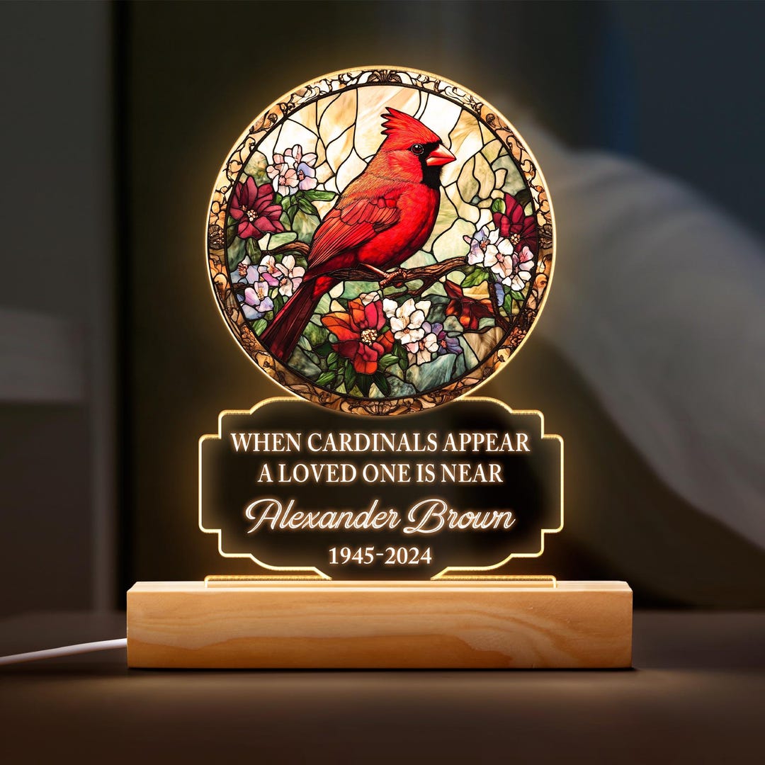 Custom Memorial LED Night Lamp, in Loving Memory Decor, Thoughtful Gift ...