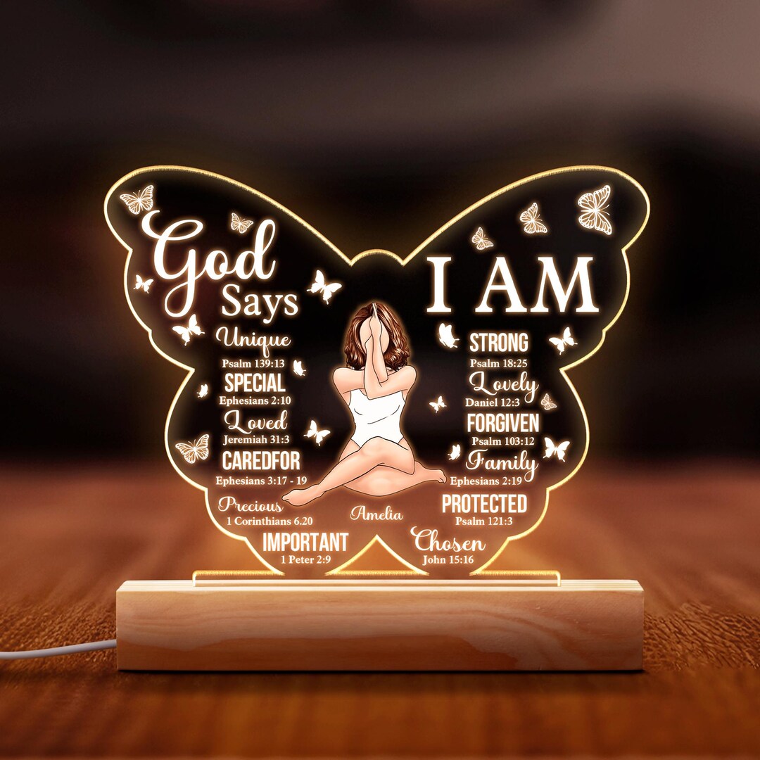 Personalized Christian LED Affirmation Light, Custom Inspirational ...