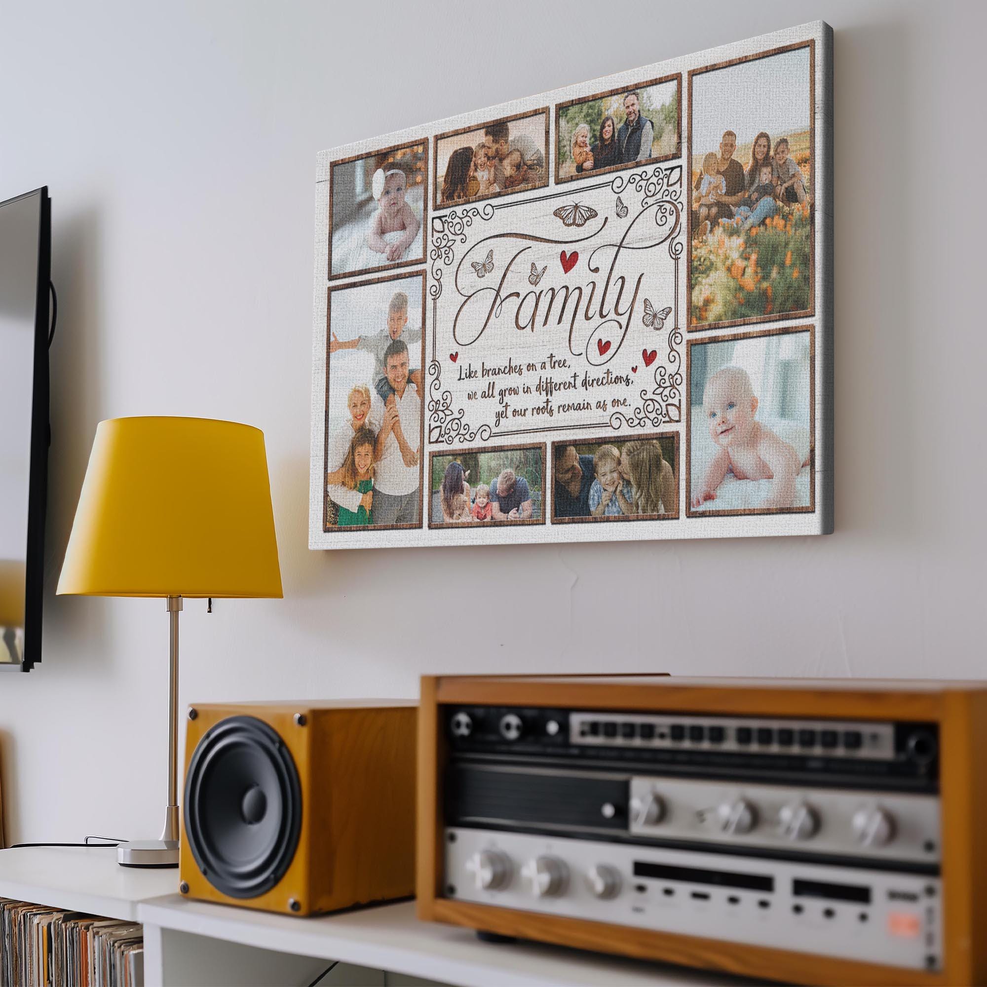 Custom Family Photo Collage Canvas Wall Art, Personalized Family Photos ...
