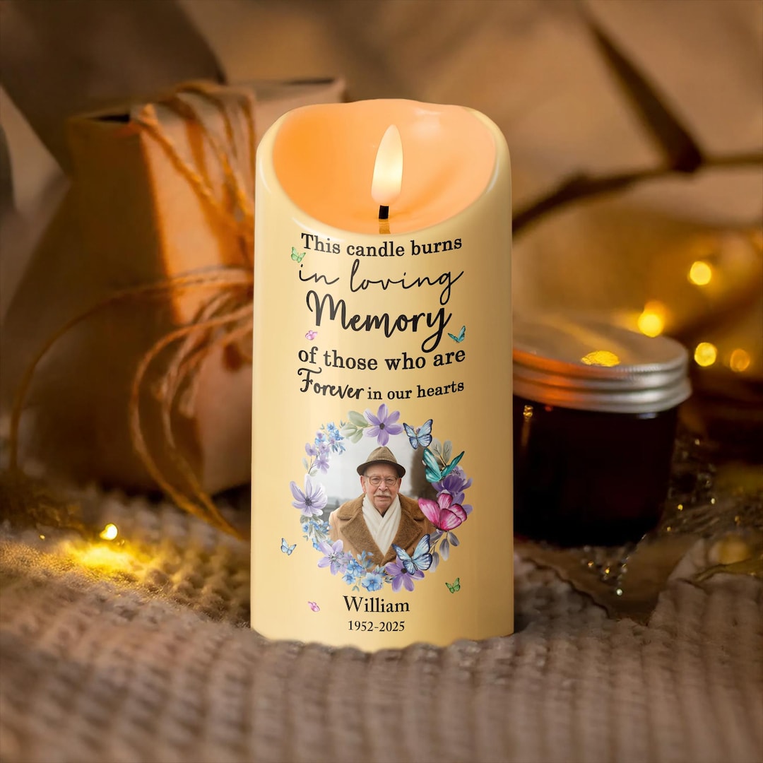 In Loving Memory - Custom Memorial Photo Candle Light, Personalized ...