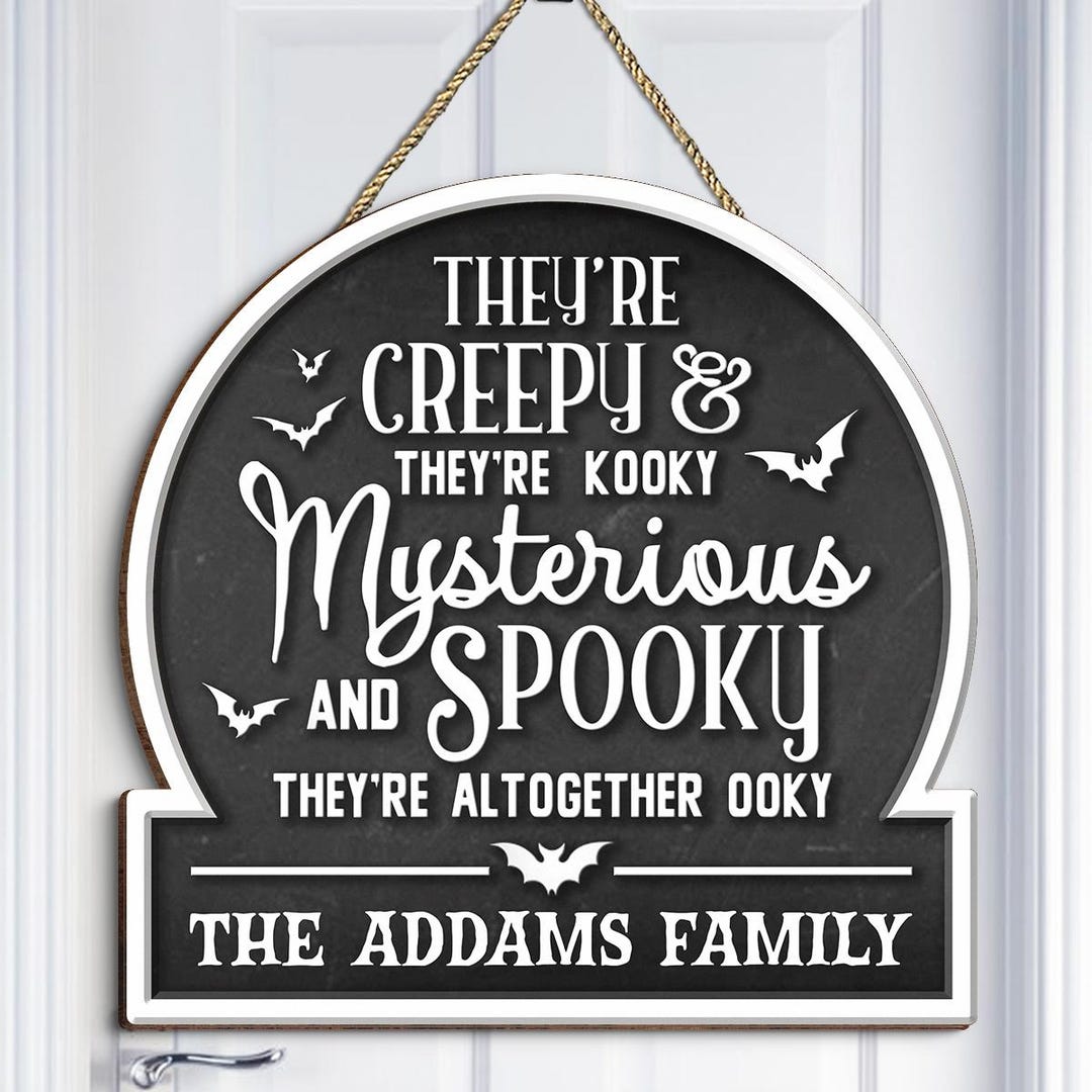 Spooky Family Halloween Door Sign, Personalized Family Name, Halloween ...
