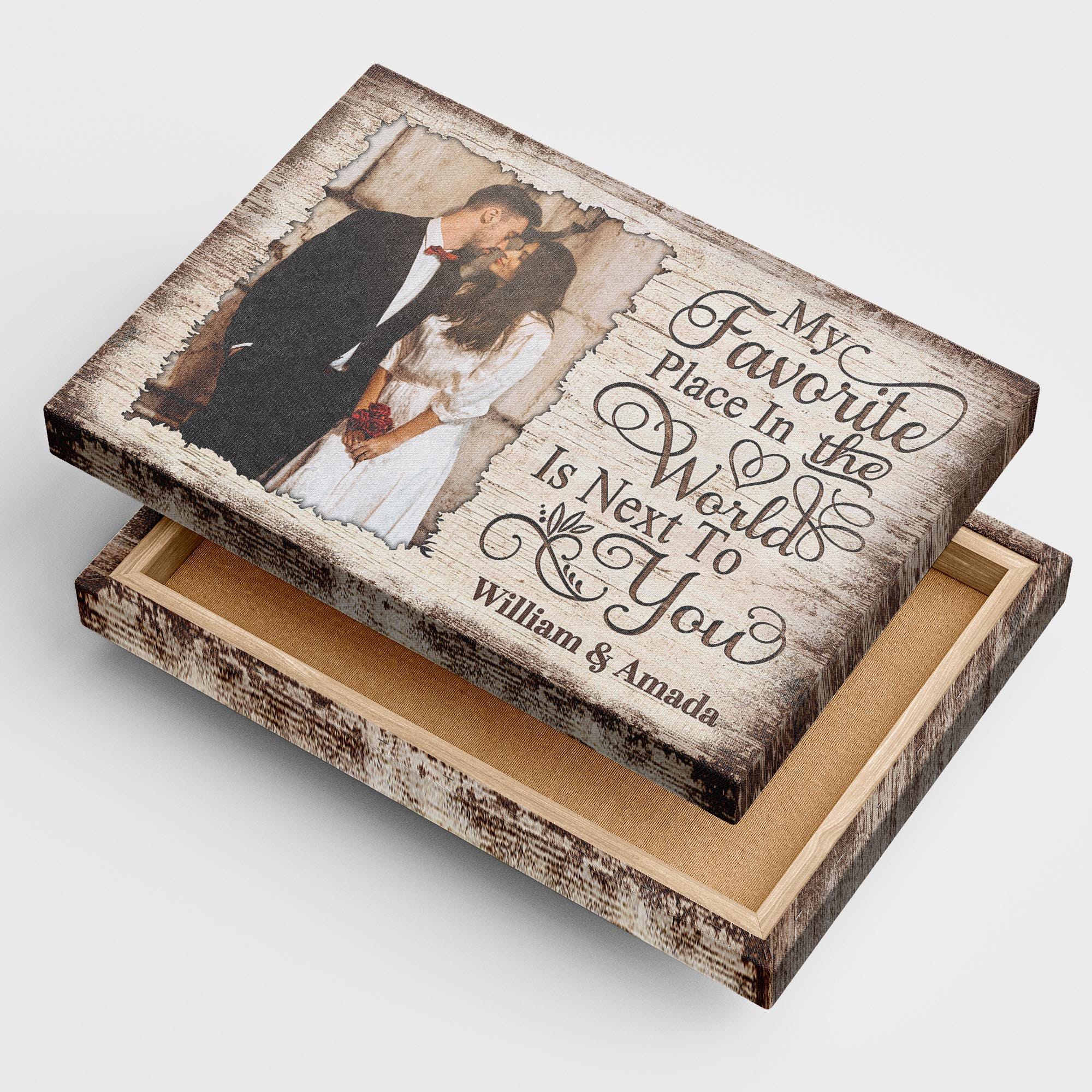 Custom Couple Canvas Print With Photo and Text, Personalized ...