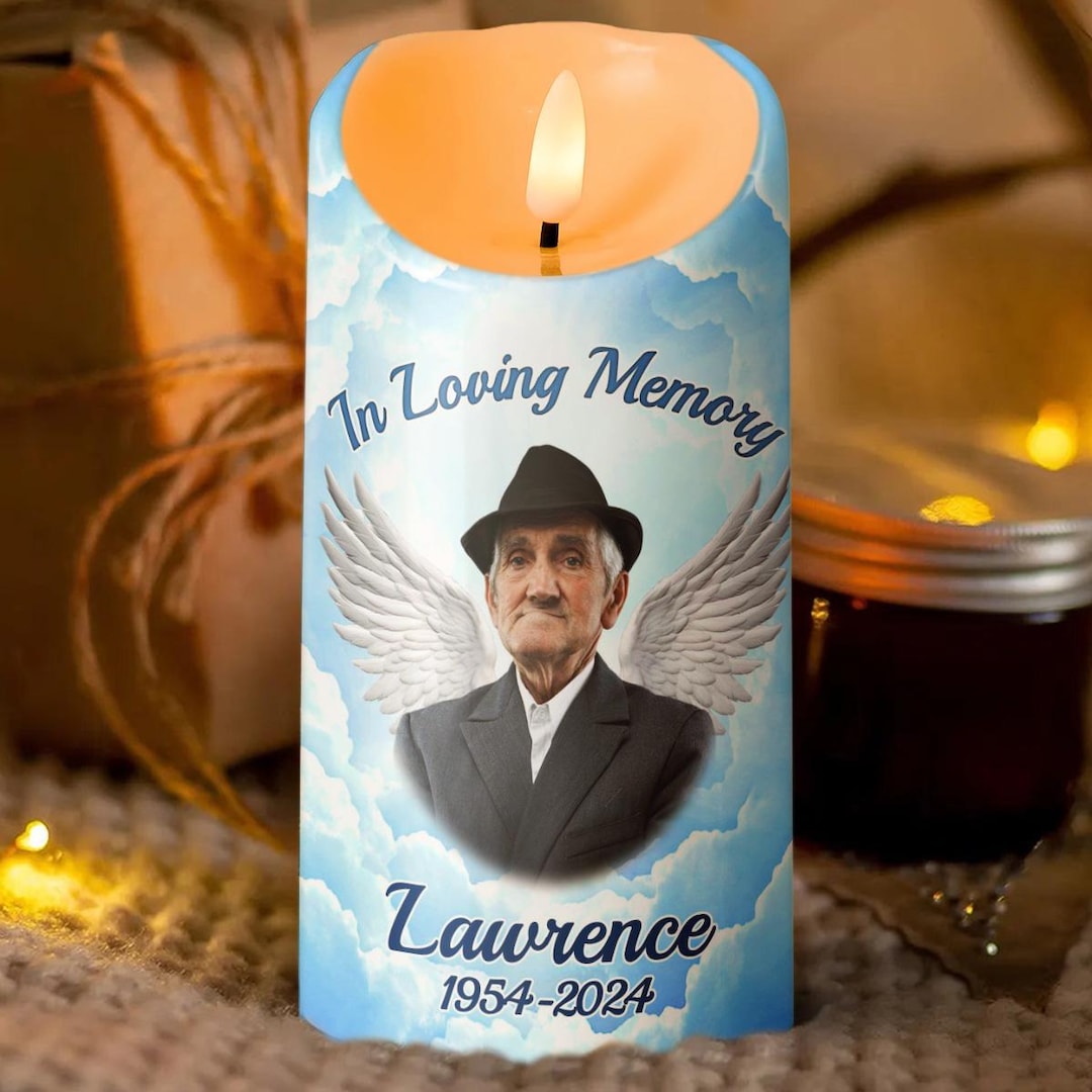 In Loving Memory - Candle Light Custom Memorial Photo Candle ...