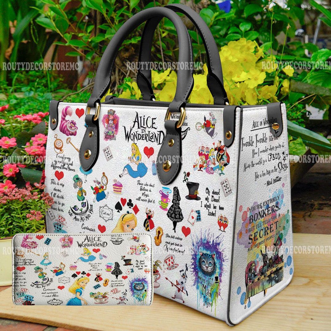 Alice in Wonderland Disney Cartoon Leather Handbag,alice Lover's ...