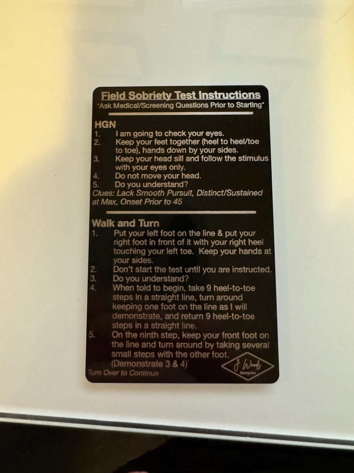 SFST Metal Instruction Card - Etsy