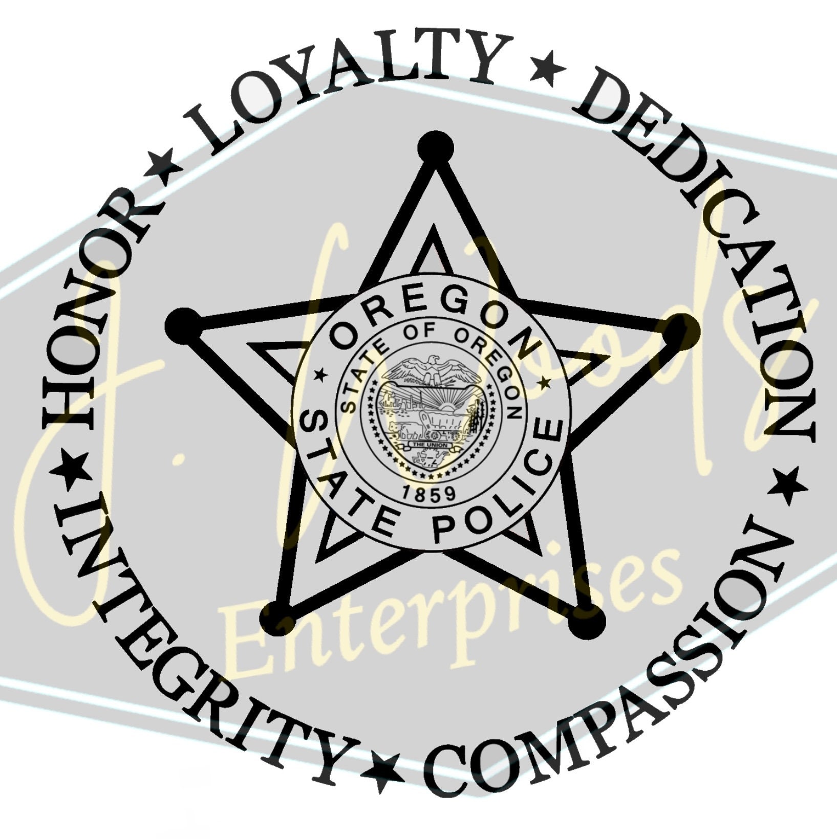 Oregon State Police Badge With Pillars, Digital File Download - Etsy