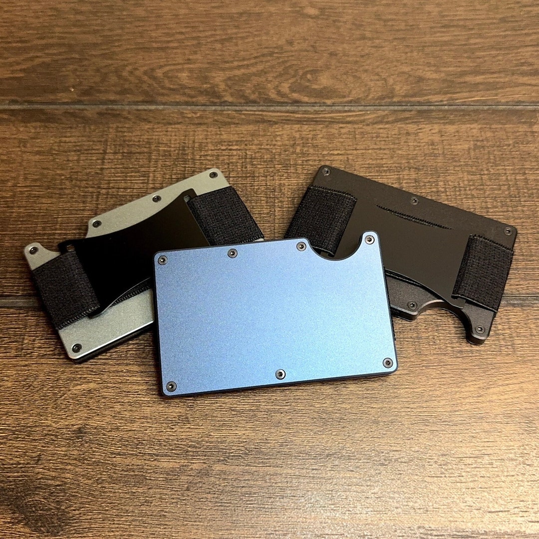 Minimalist Metal Wallet With Elastic and Metal Money Clip - Customized ...