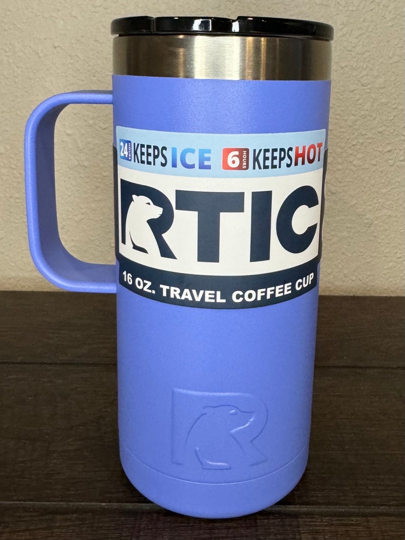 Insulated RTIC Tumbler With Handle, 16oz Travel Cup, Customized ...