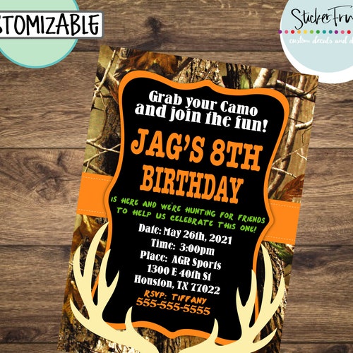 Hunting Birthday Party Invitation Deer Invite Printable DIY - Etsy