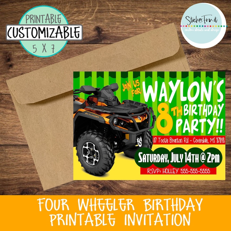 Four Wheeler Party - Etsy