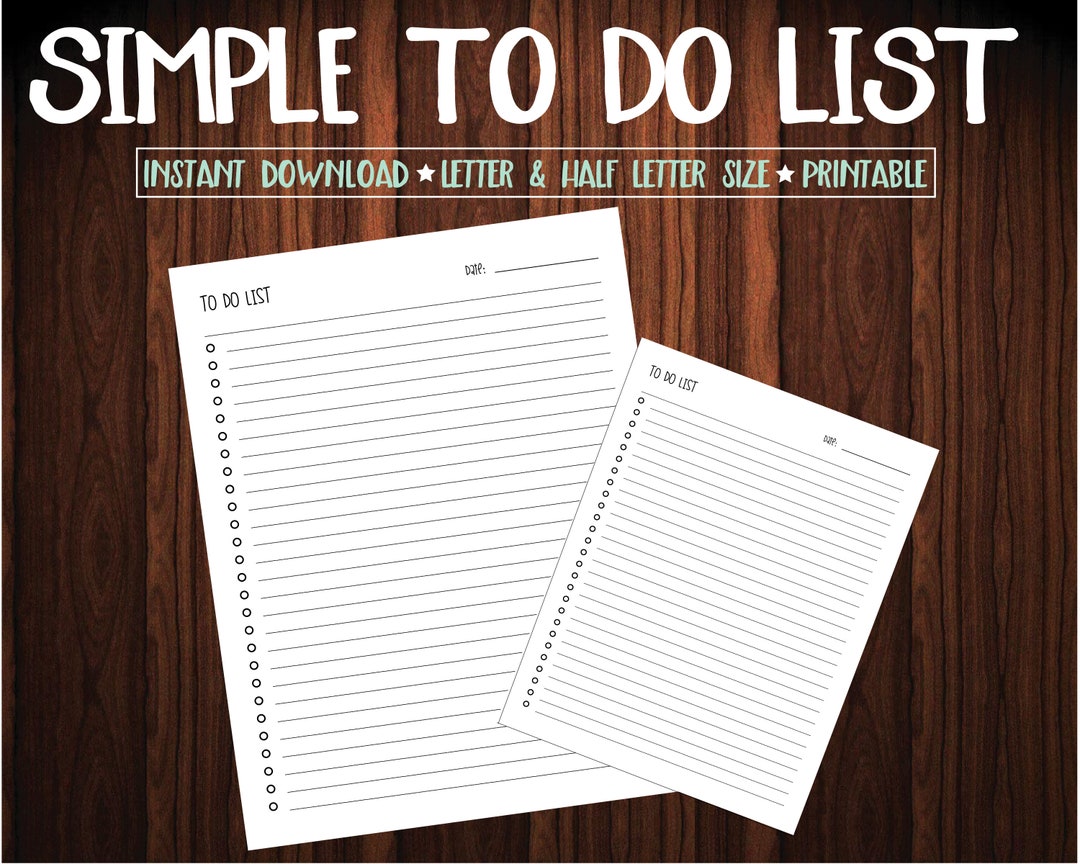 Blank to Do List, Printable to Do List, Digital Download, to Do List ...