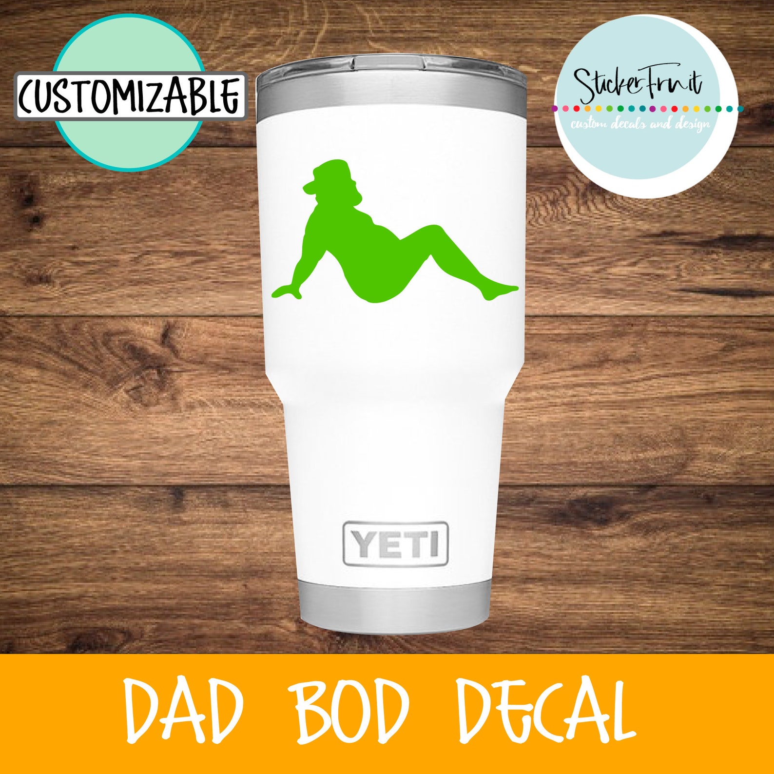 Dad Bod Decal With Backwards Hat-decals for Guys-guy Decal-gift Ideas ...