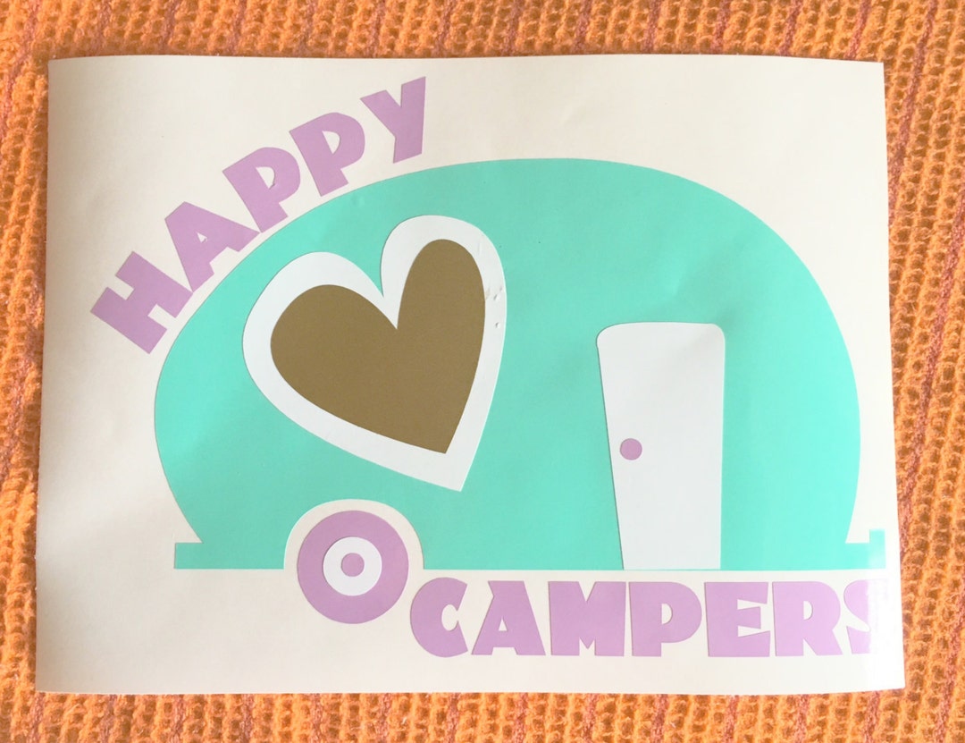 Happy Camper Decal; Camp Life Decal, Camping Decal, Ice Chest Decal ...