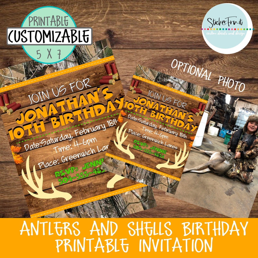 24 Hour Turnaround-hunting Birthday Party Boys Birthday Invite Hunting ...