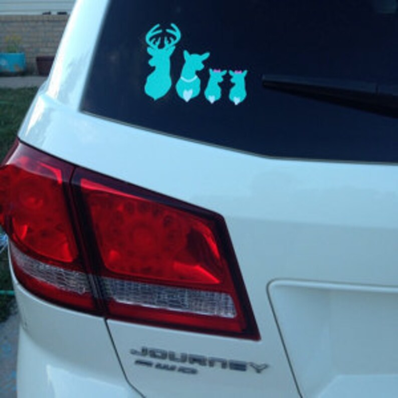 Mint Deer Family Car Window Decal Buck Doe Spike - Etsy