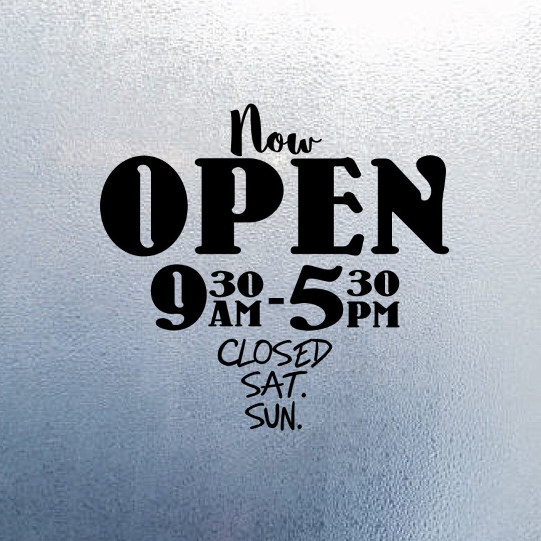 Store Hours Decal Restaurant Hours Decal Business Hours Decal Hours ...