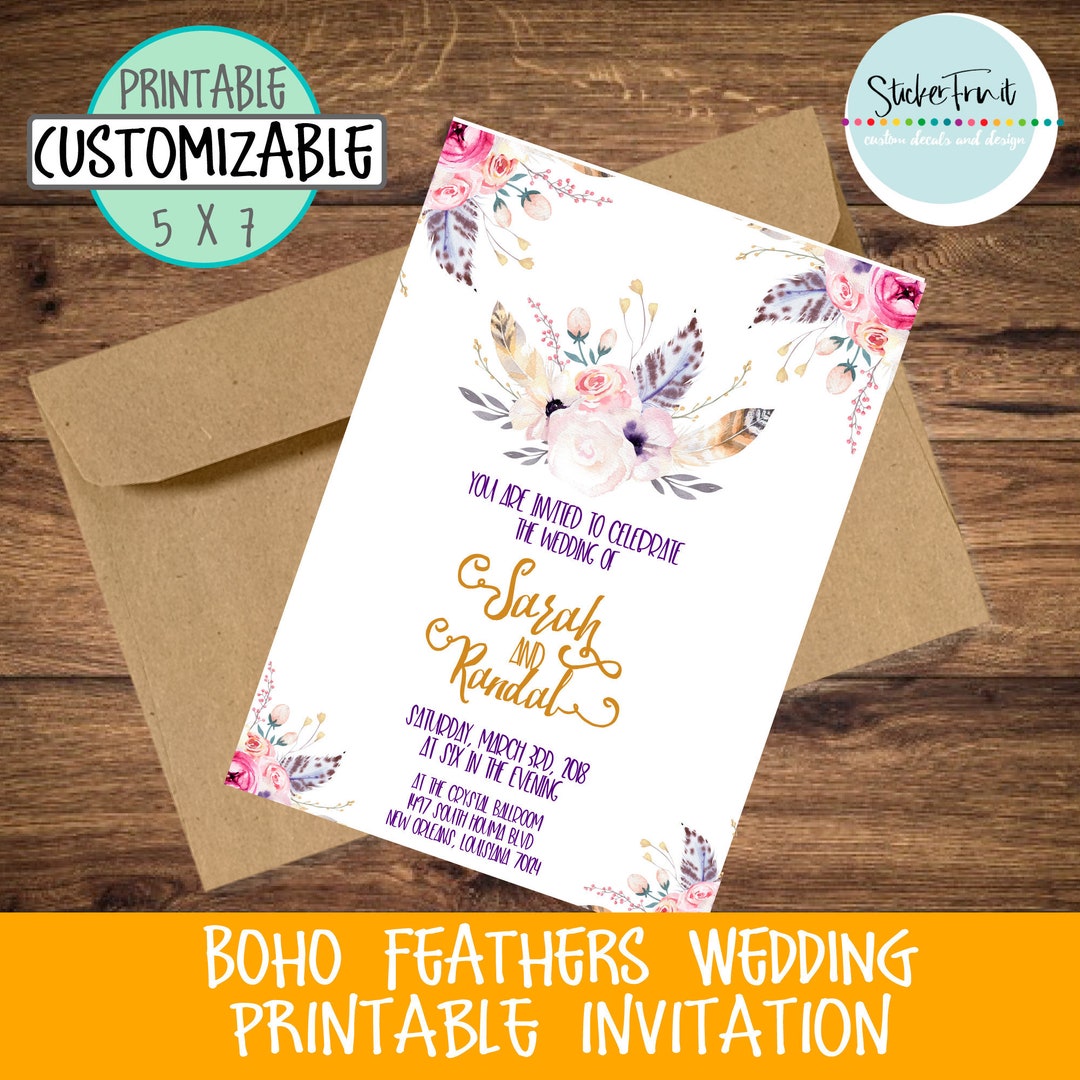 Printable Wedding Invitation Printable Save the Date Printable ...