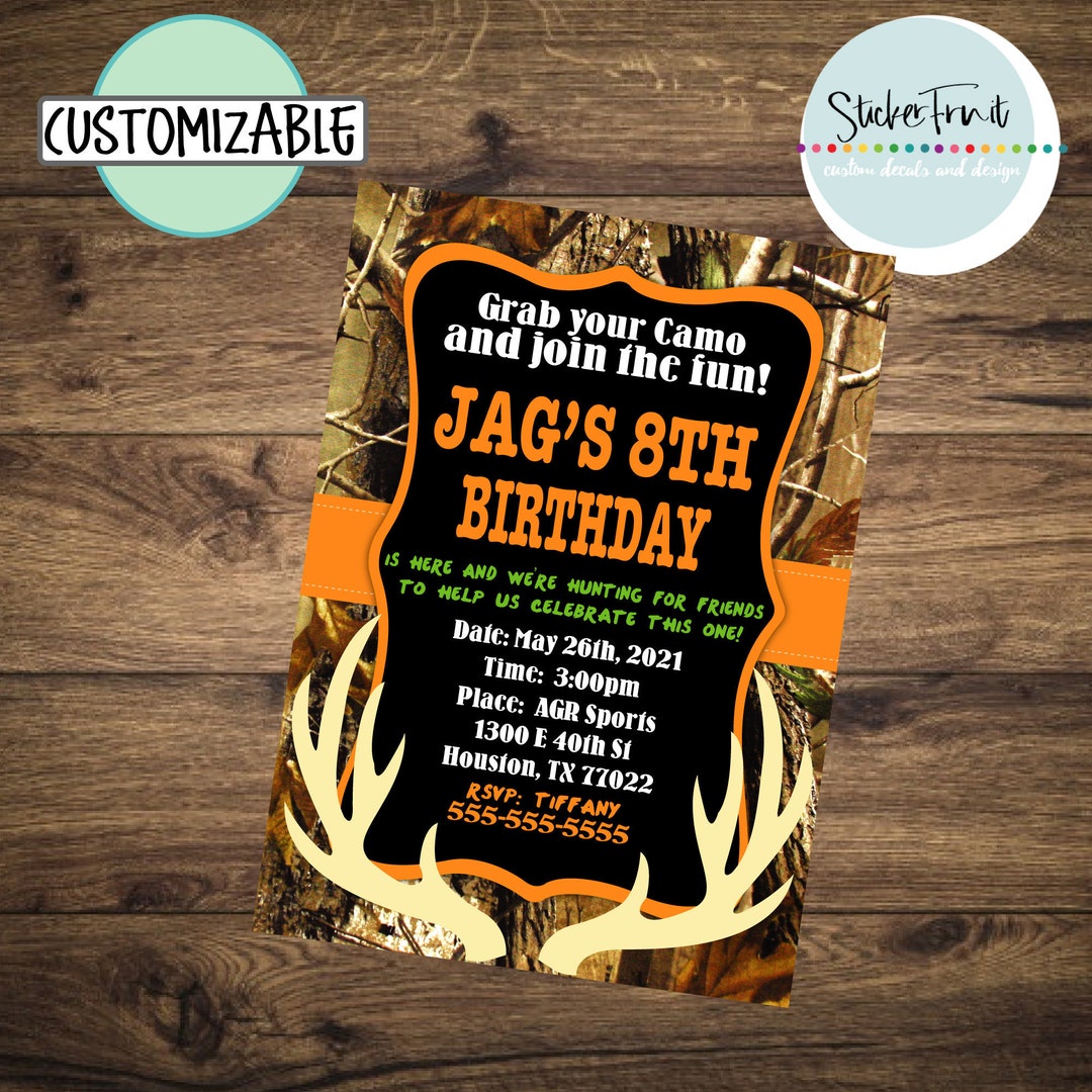 Hunting Birthday Party Invitation-24 Hour Turnaround-hunting Invitation ...