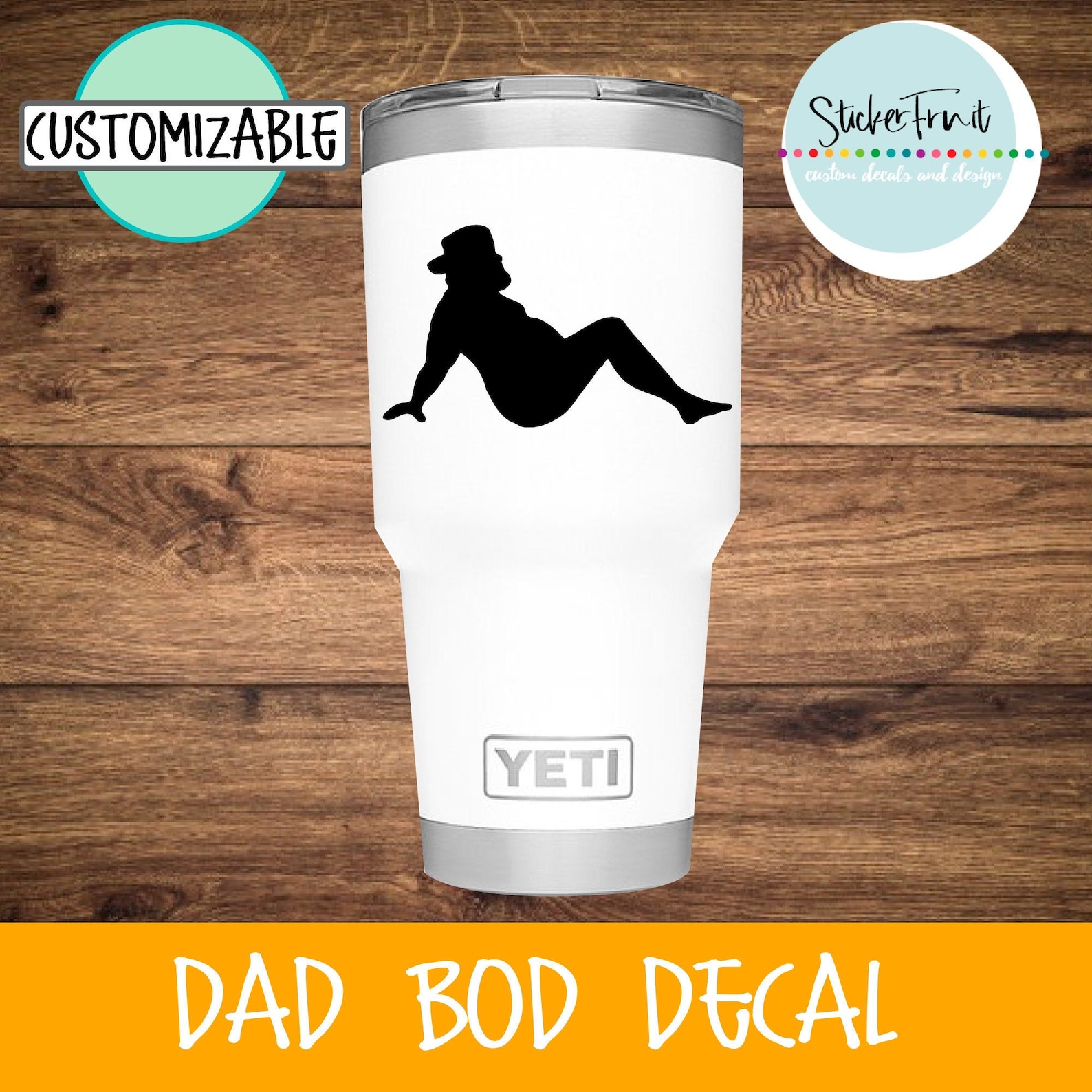 Dad Bod Decal With Backwards Hat-decals for Guys-guy | Etsy