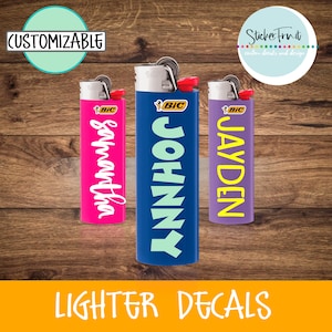 Lighter Decals Personalized Lighter Decals Small Name Decals ...