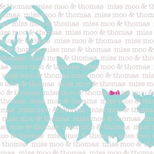 Mint Deer Family Car Window Decal Buck Doe Spike - Etsy