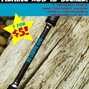Custom Fishing Rod ID Decals Fishing Rod Decals Mens Decals Fishing ...