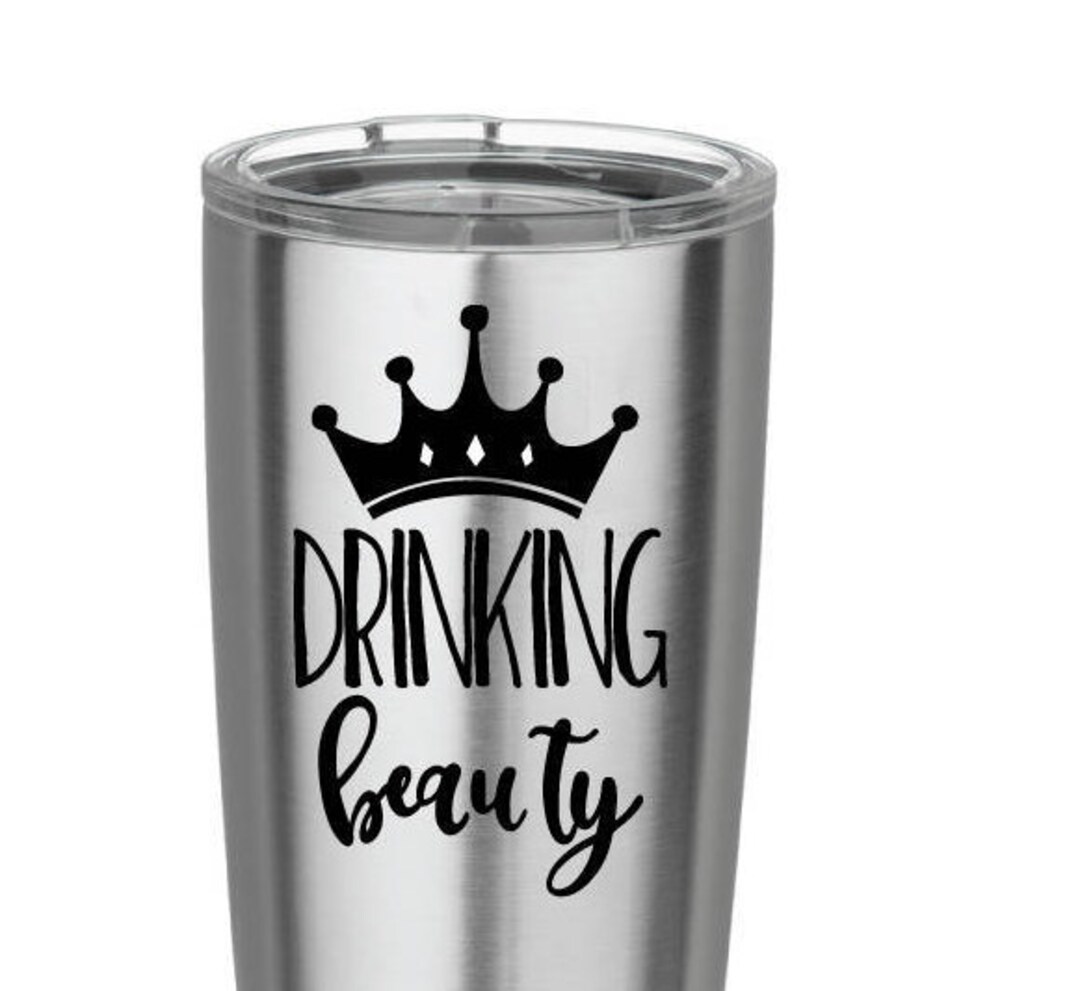 Drinking Beauty Decal Wine Glass Decal Car Decal Queen Decal iPad Decal ...