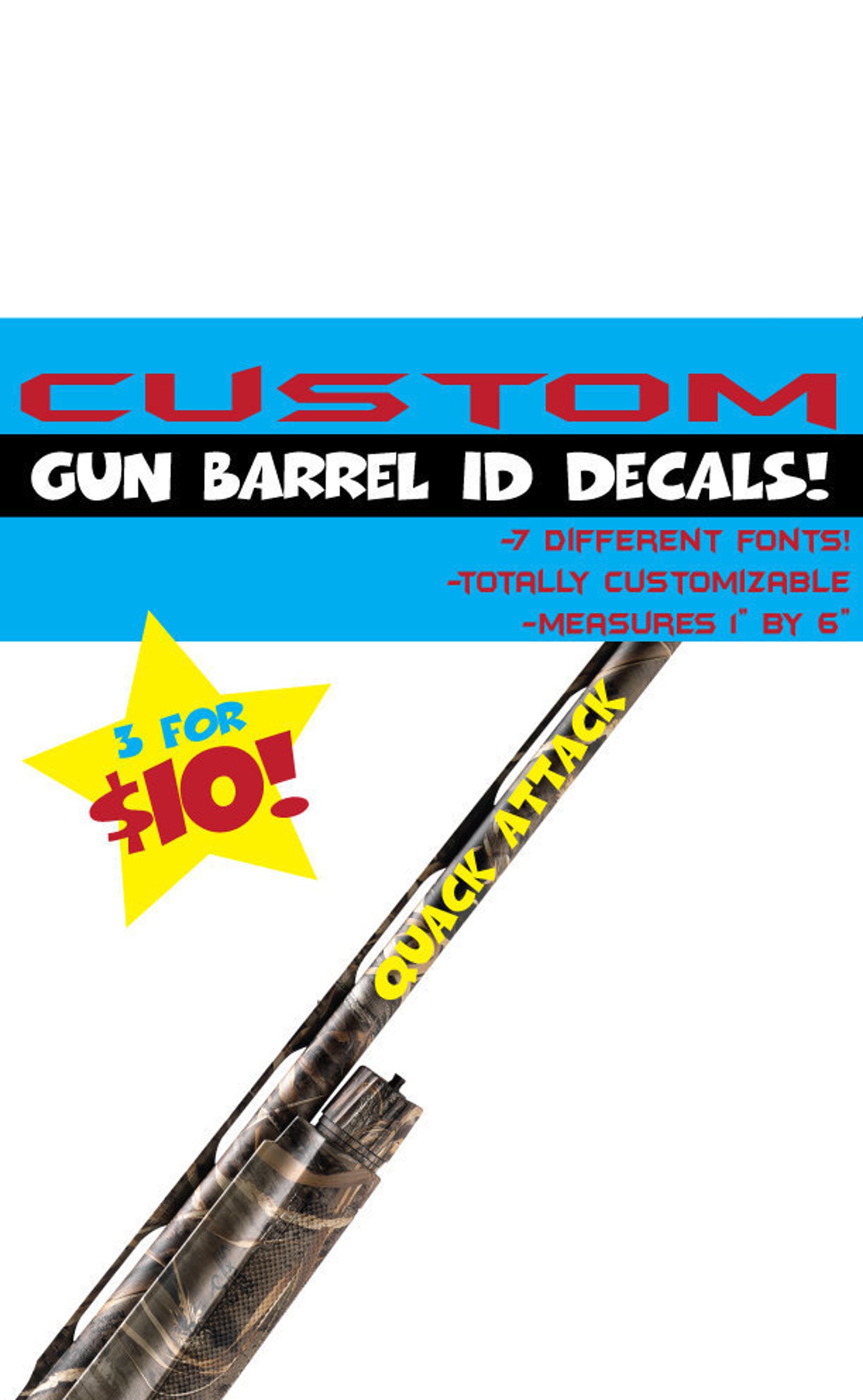 Custom Gun Barrel ID Decals Gun Barrel Decals Mens Decals - Etsy