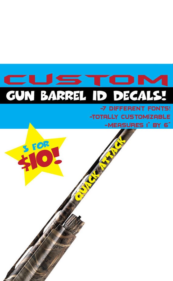 Custom Gun Barrel ID Decals Gun Barrel Decals Mens Decals - Etsy España