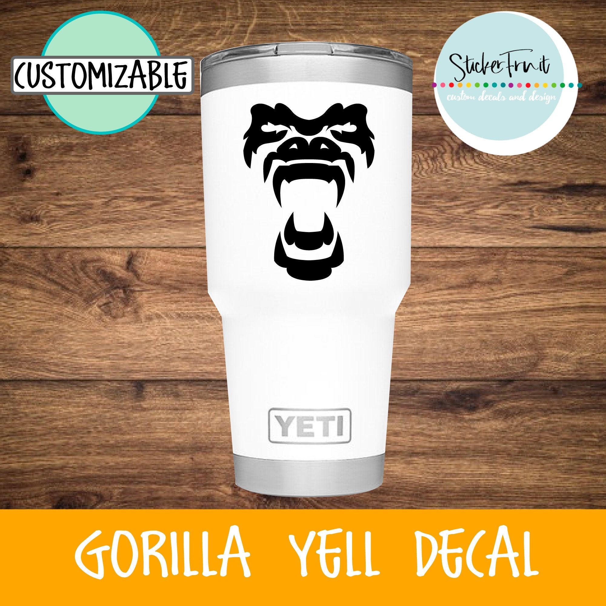 Gorilla Face Decal-guy Decal-decals for Guys-gorilla Decal-godzilla ...