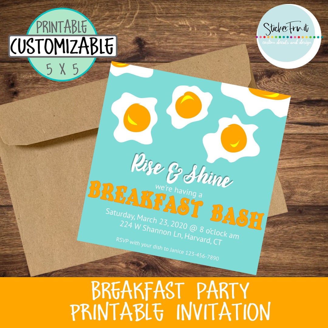 Printable Invitation Breakfast Party Invitation Breakfast Invitation ...