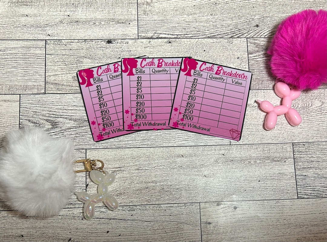 Barbie Cash Breakdown Bank Teller Slips - Etsy